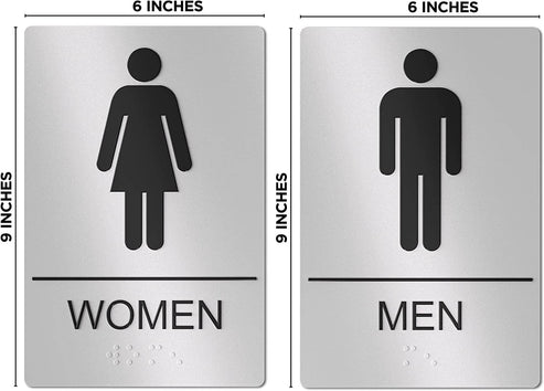 Restroom Signs For Business - For Men and Women - 9" by 6" – ASSURED SIGNS