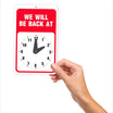 Professional ‘Be Back Soon’ Sign With Clock | Assured Signs – ASSURED SIGNS